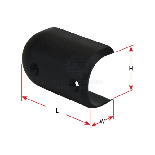 Gunwale End Caps - Gunnel Black Round Nylon Fender strip cap 35mm X 2