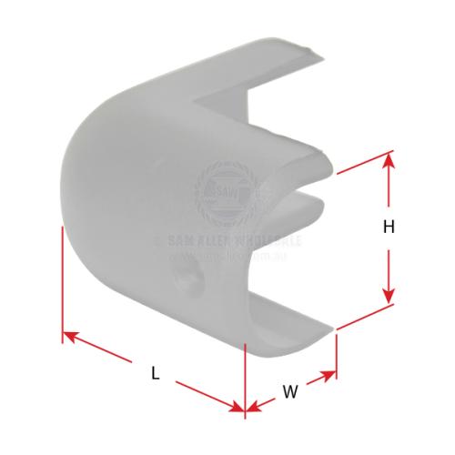 Gunwale Corner Caps - Gunnel White Round Nylon Fender Corner Cap 35mm