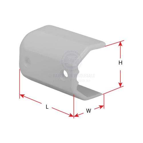 Gunwale End Caps - Gunnel White ASA Plastic Fender strip cap X 2 piece