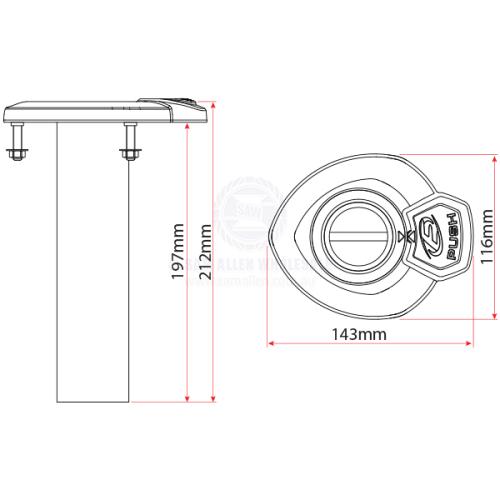 Rod Holder Exploding Fish Streamline Series Rotating 0° 316G Stainless