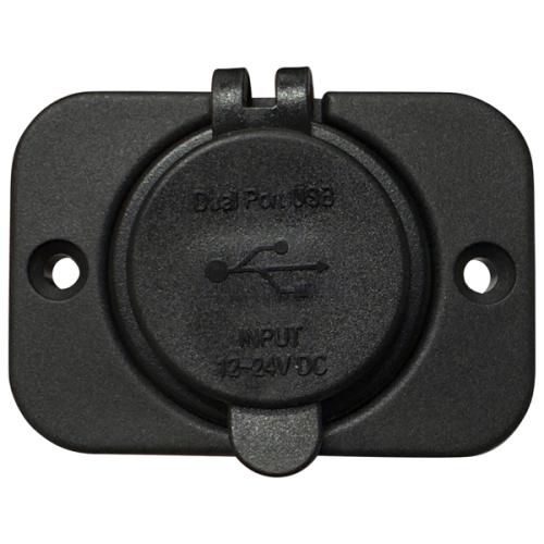 Power Socket Twin USB-A / USB-C Flush Mount Black 12V/24V Relaxn