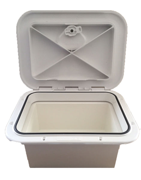 Access Hatch Storage Box for Caravan/ Boat/RV White Lid