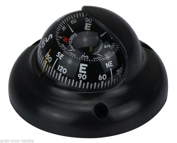 Boat Compass SURFACE MOUNT no Holes Powerboat Compass Black with light