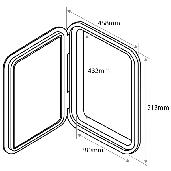 Access Hatch Caravan Boat Locker Hatch Grey 513mm x 458mm