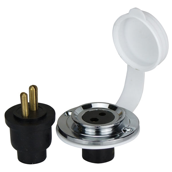 2 Pin Electrical Connector Chrome Plated Connector 12/24 V